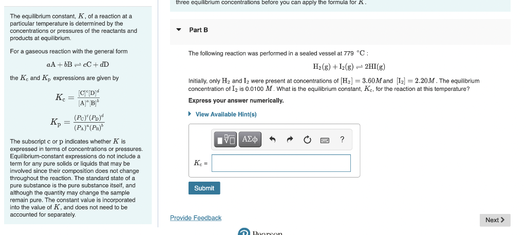 Solved Part B The following reaction was performed in a | Chegg.com