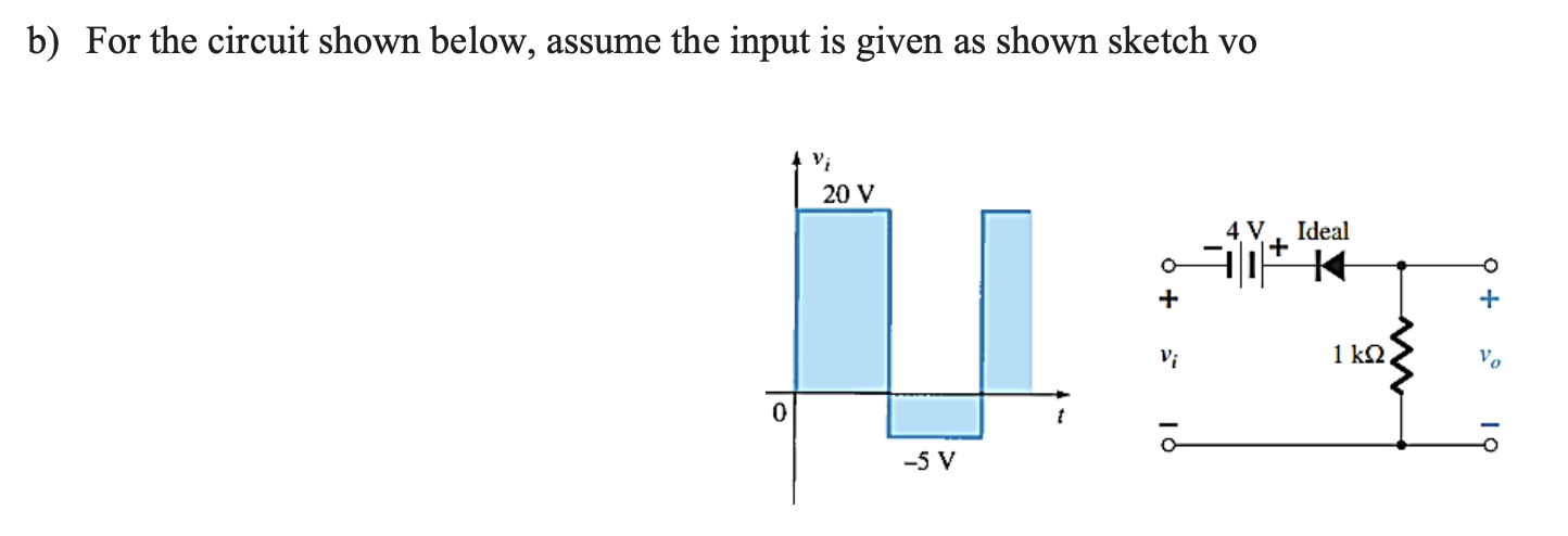 Solved b) For the circuit shown below, assume the input is | Chegg.com