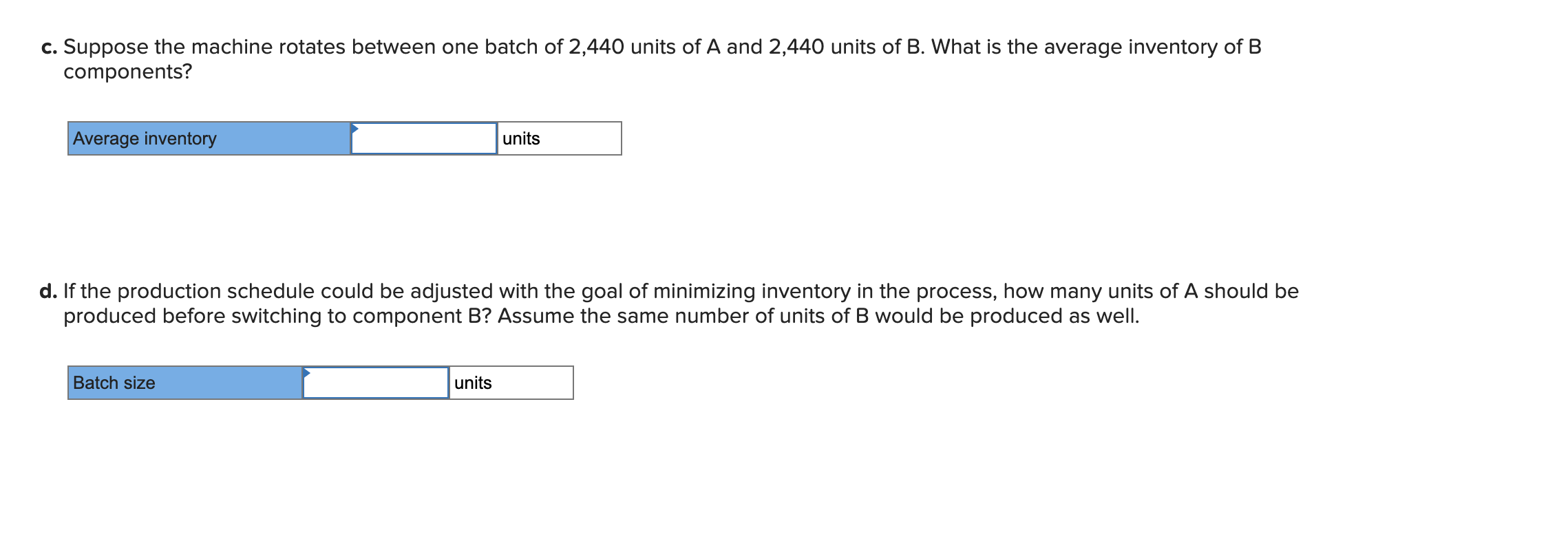 Solved A machine makes two components; call them types A and | Chegg.com