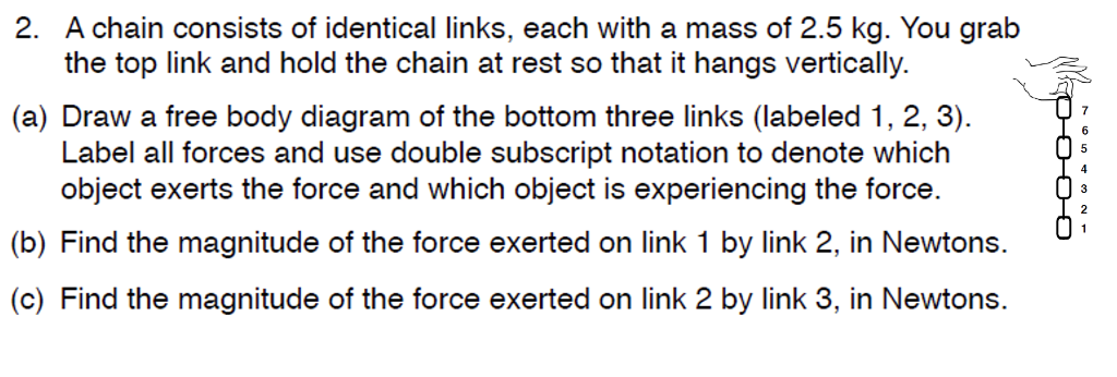 Solved 2. A chain consists of identical links, each with a | Chegg.com