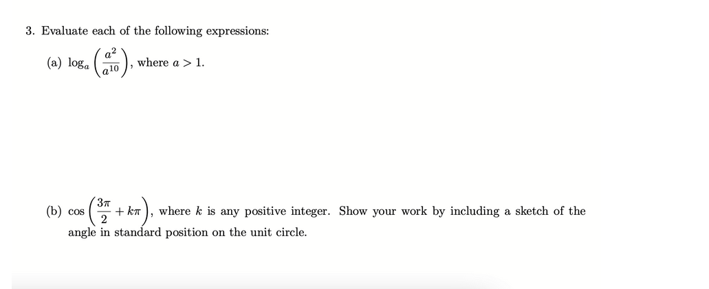 Solved 3. Evaluate each of the following expressions: (a) | Chegg.com
