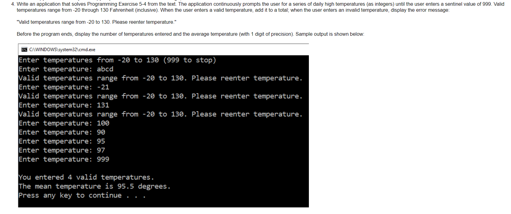 "Valid temperatures range from - 20 to 130 . Please | Chegg.com