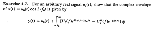 Solved Exercise 4.7. For an arbitrary real signal u0(t), | Chegg.com