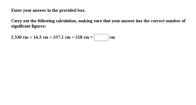 Solved Enter your answer in the provided box. Carry out the | Chegg.com