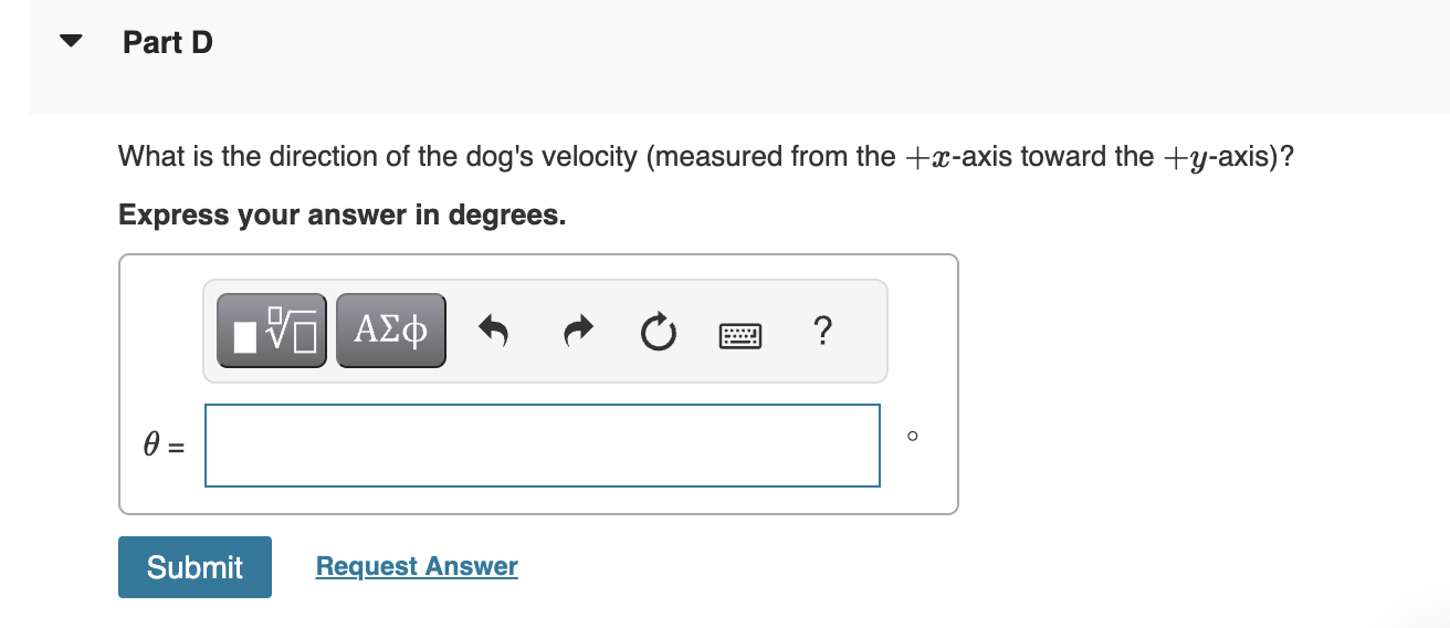 Solved A dog running in an open field has components of | Chegg.com