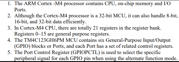 Solved 1. The ARM Cortex -M4 processor contains CPU, on-chip | Chegg.com