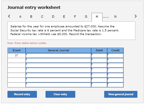 Solved Journal entry worksheet \begin{tabular}{ccccccc} A & | Chegg.com