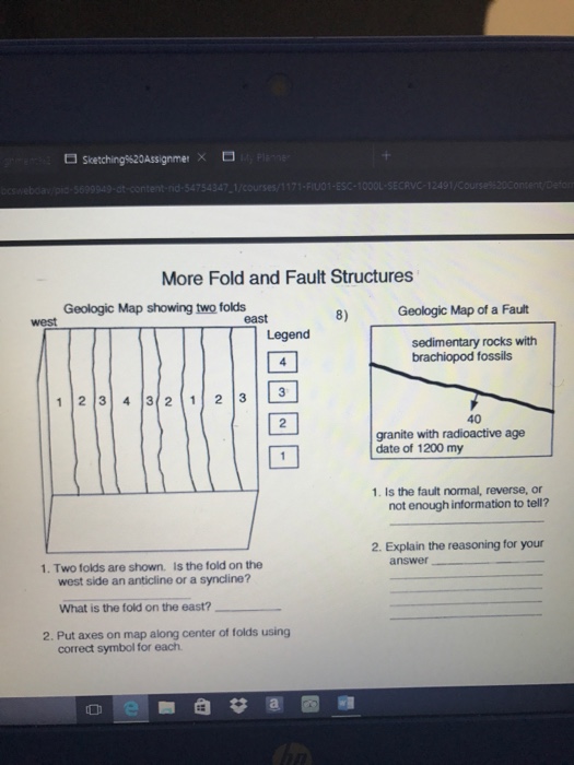 Solved O sketching%20Assignmet x More Fold and Fault | Chegg.com