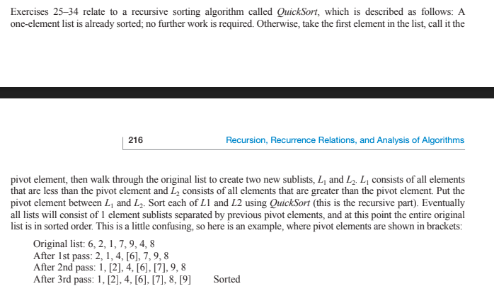 Solved Exercises 25–34 relate to a recursive sorting | Chegg.com
