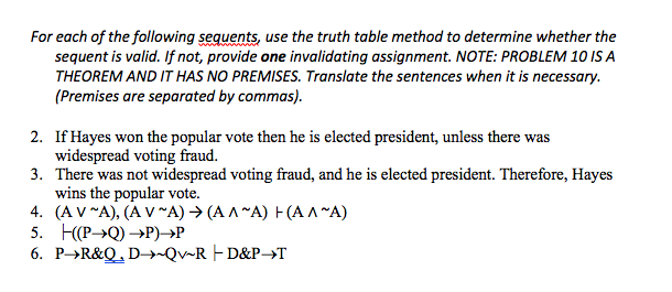 Solved For each of the following sequents, use the truth | Chegg.com