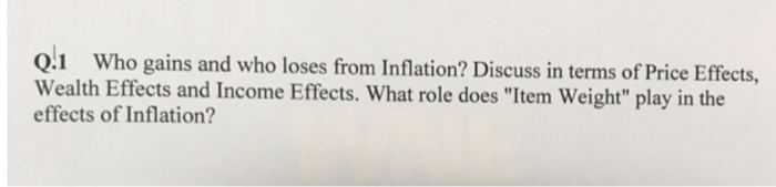 Solved Q.1 Who gains and who loses from Inflation? Discuss | Chegg.com