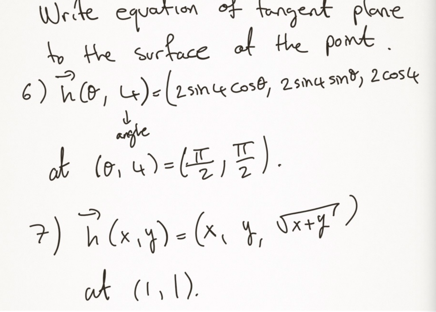 Solved Write equation of tangent plane to the surface of the | Chegg.com