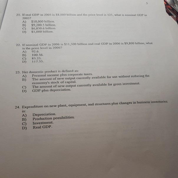 Solved 2 16. Real GDP is the: A) Value of output produced | Chegg.com