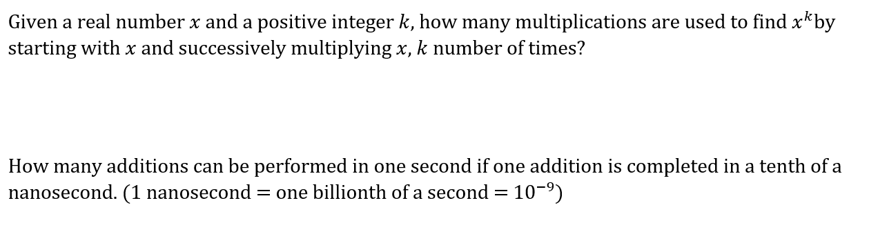 Solved Given a real number x and a positive integer k, how | Chegg.com