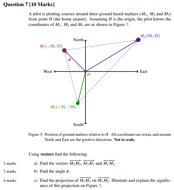 Solved A pilot is plotting courses around three ground based | Chegg.com