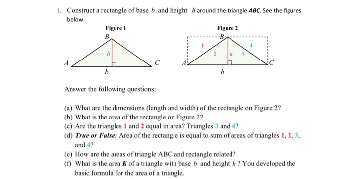Solved Construct a rectangle of base b and height h around | Chegg.com