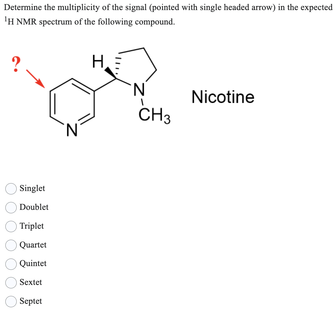 Solved Determine the multiplicity of the signal (pointed | Chegg.com
