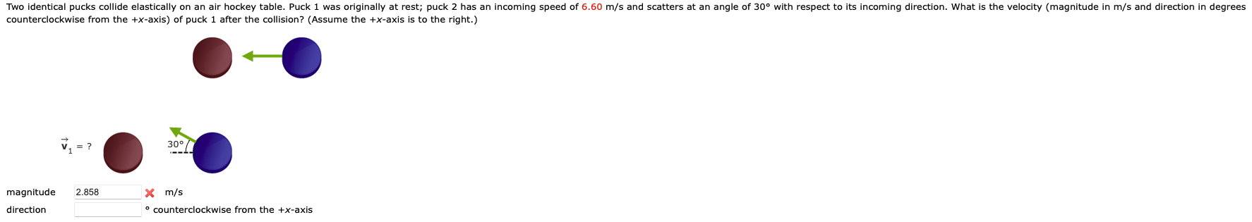 Solved Two identical pucks collide elastically on an air | Chegg.com
