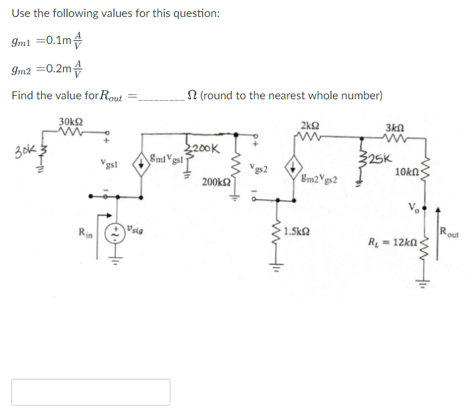 Solved Use the following values to find the ac parameter: | Chegg.com