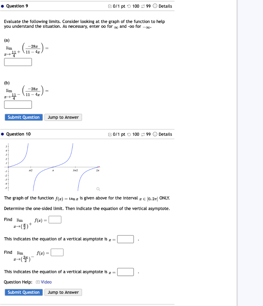 Solved Evaluate the following limits. Consider looking at | Chegg.com