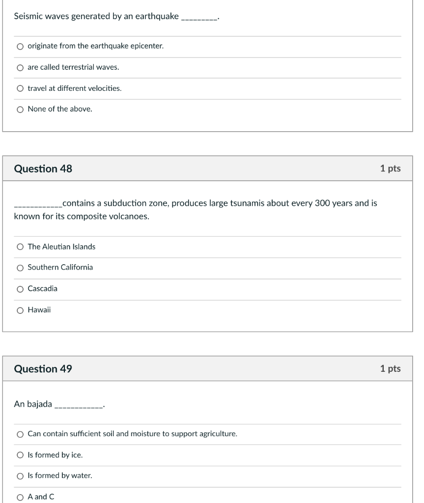 Solved Seismic waves generated by an earthquake o originate | Chegg.com
