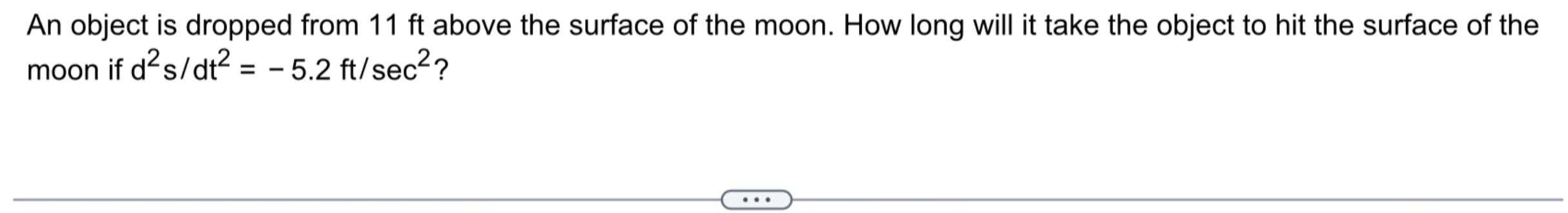 Solved An Object Is Dropped From 11ft Above The Surface Of