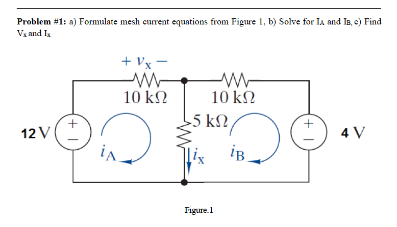 Solved Problem #1: a) Formulate mesh current equations from | Chegg.com
