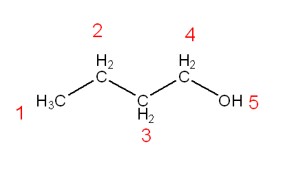 Solved Shown below is the structure of 1-butanol with the | Chegg.com