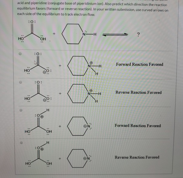 Solved acid and piperidine (conjugate base of piperidinium | Chegg.com