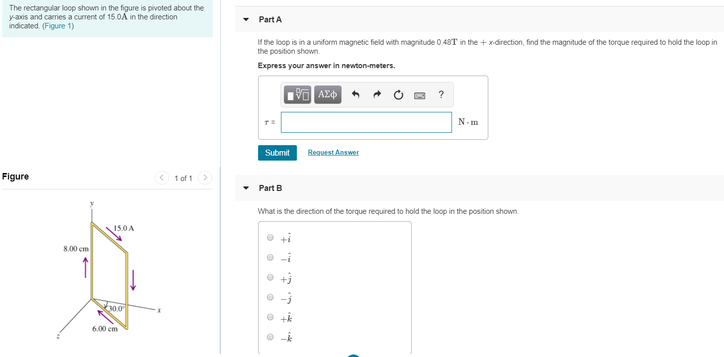 Solved The rectangular loop shown in the figure is pivoted | Chegg.com