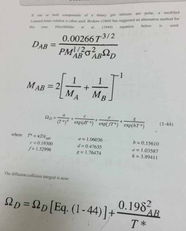 a binary gas mixture are polar, a modified | Chegg.com