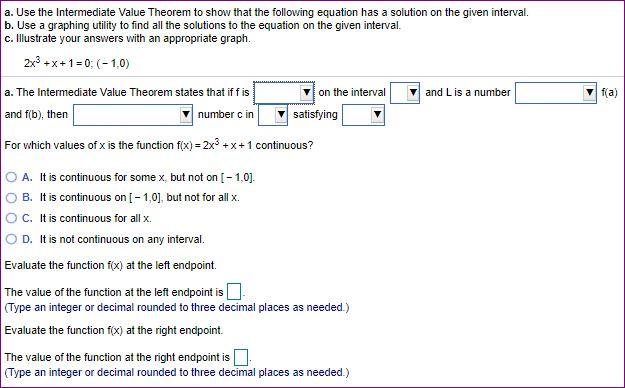 Solved a. Use the Intermediate Value Theorem to show that | Chegg.com