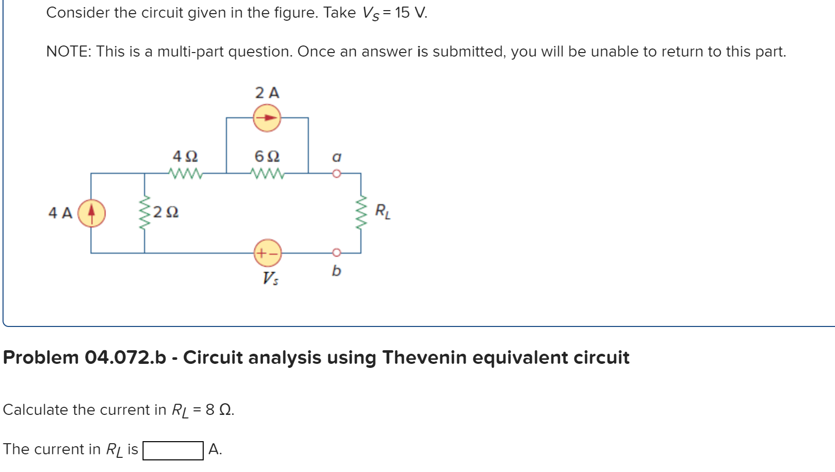 Solved Problem 04.072.b - Circuit analysis using Thevenin | Chegg.com Solved Problem 04.072.b - Circuit analysis using Thevenin | Chegg.com