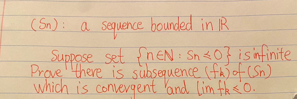 Solved Sn A Sequence Bounded In Ir Suppose Set {n En