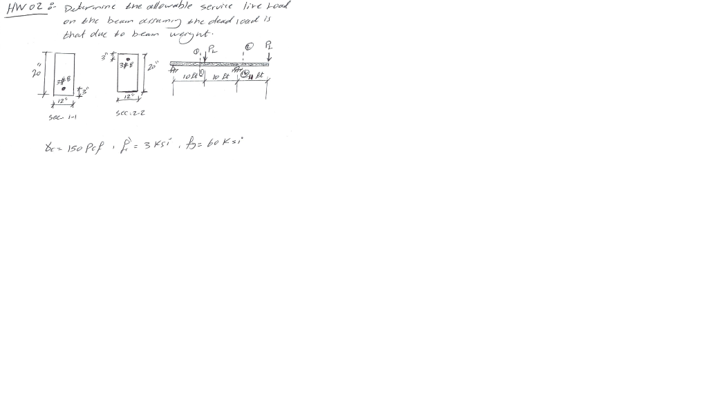 Solved HW02 • Determine the allowable service live rood on | Chegg.com