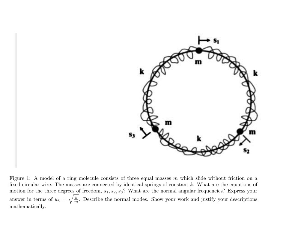 Solved oor O Figure 1: A model of a ring molecule consists | Chegg.com