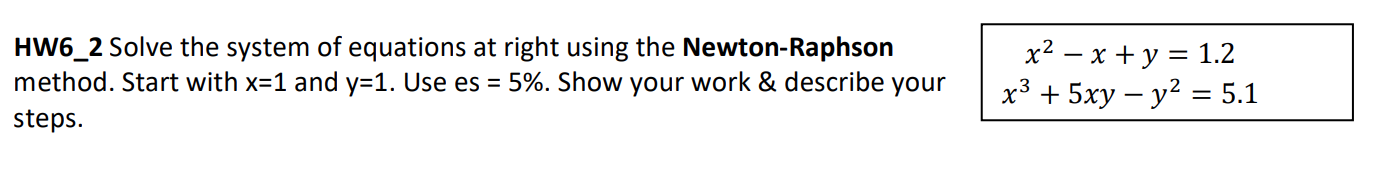 HW6_2 Solve the system of equations at right using | Chegg.com