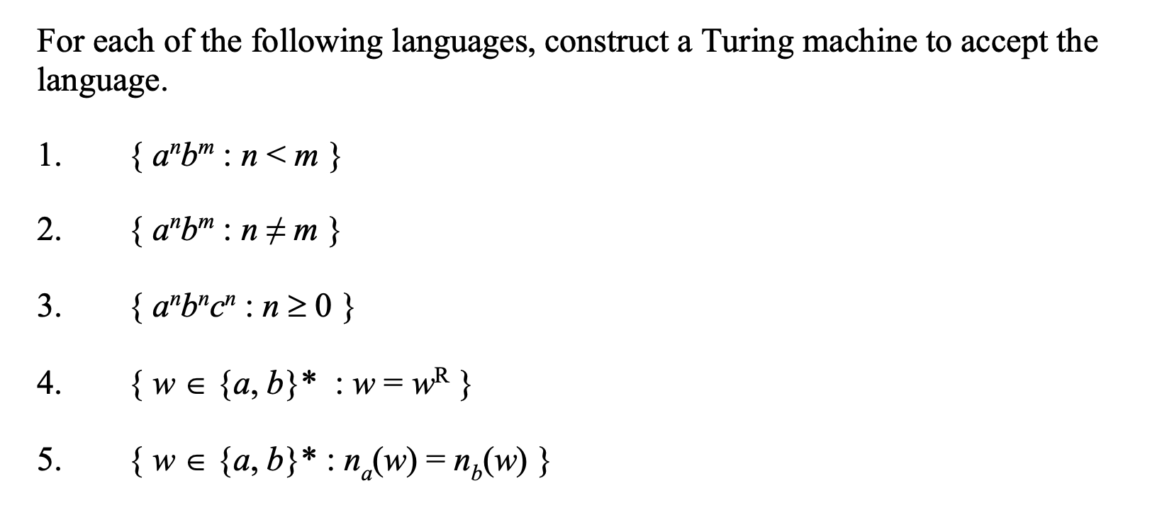 Solved For each of the following languages, construct a | Chegg.com