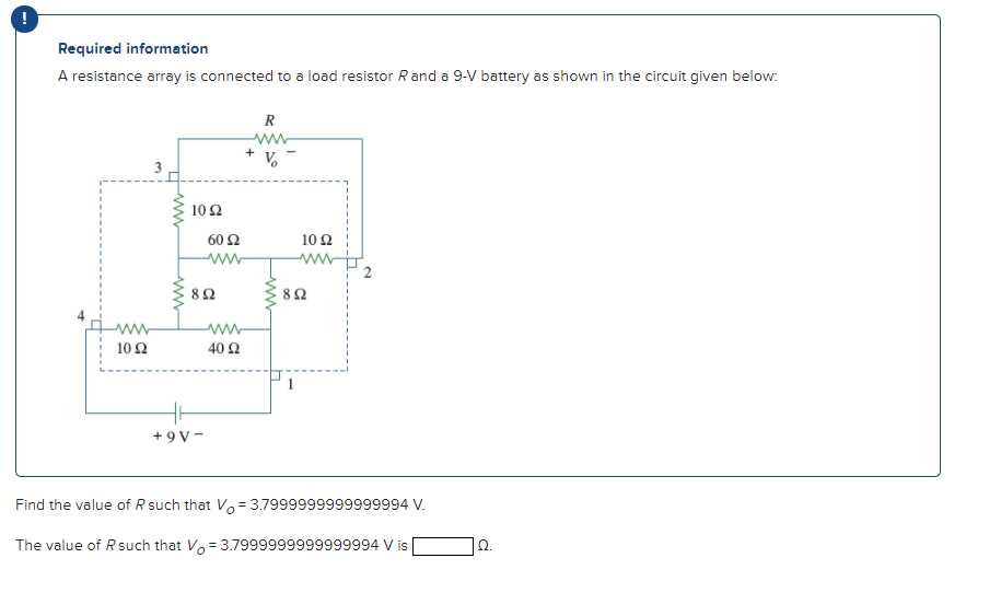 Solved Required information A resistance array is connected | Chegg.com