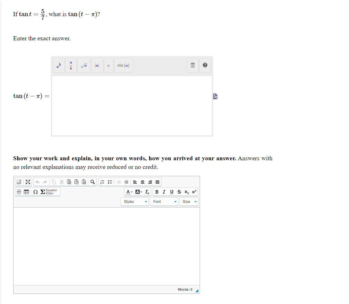 Solved If tant = what is tant TT)? Enter the exact answer. a | Chegg.com