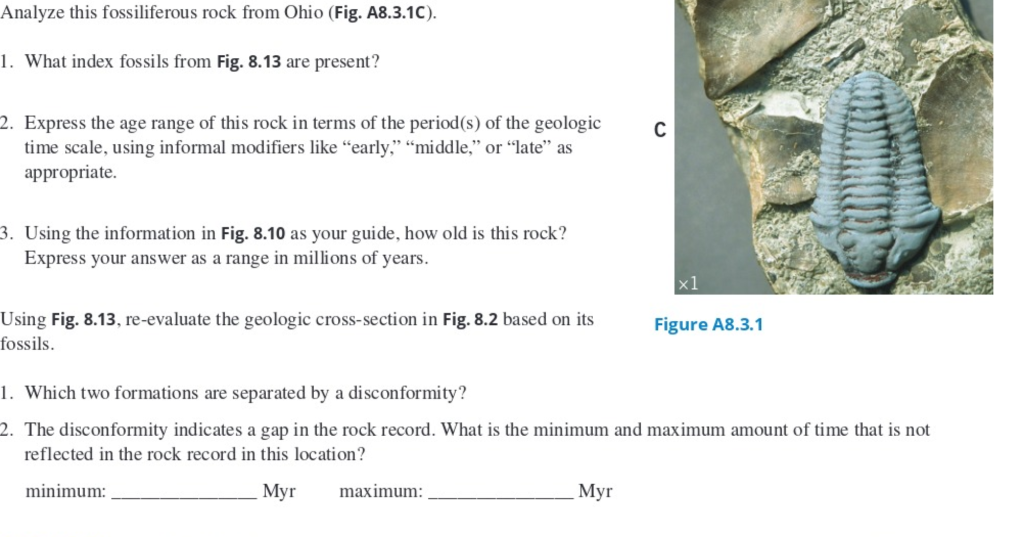Solved (ris: 1. What index fossils from Fig. 8.13 are | Chegg.com