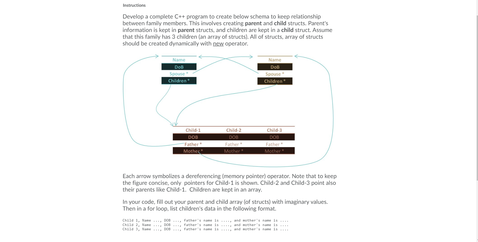 Solved Instructions Develop a complete C++ program to create | Chegg.com