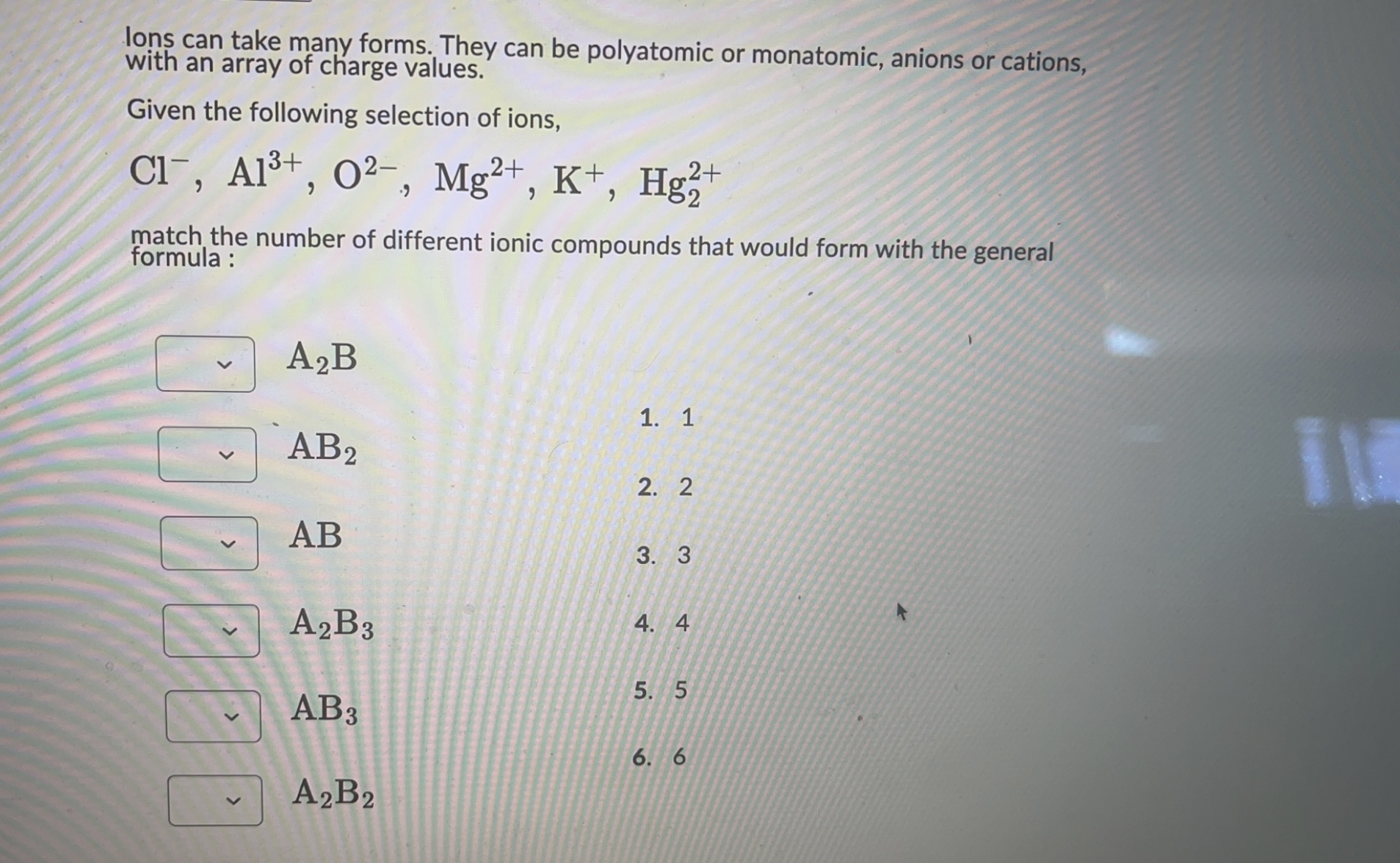 Solved lons can take many forms. They can be polyatomic or | Chegg.com