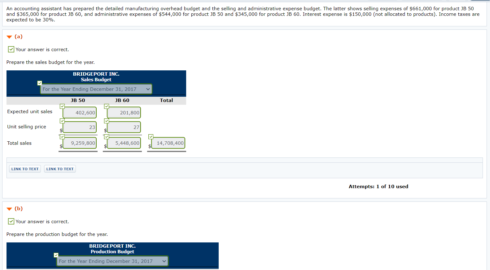 Solved Problem 13-2 (Part Level Submission) Bridgeport Inc. | Chegg.com