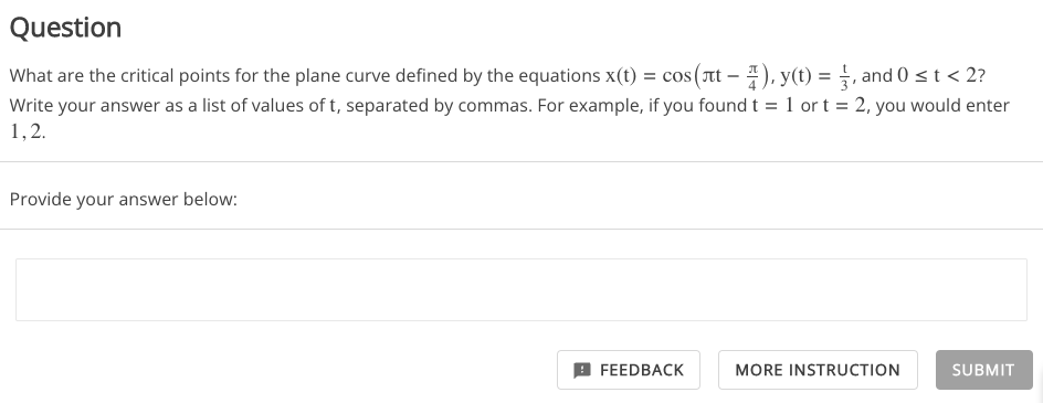 Solved What are the critical points for the plane curve | Chegg.com