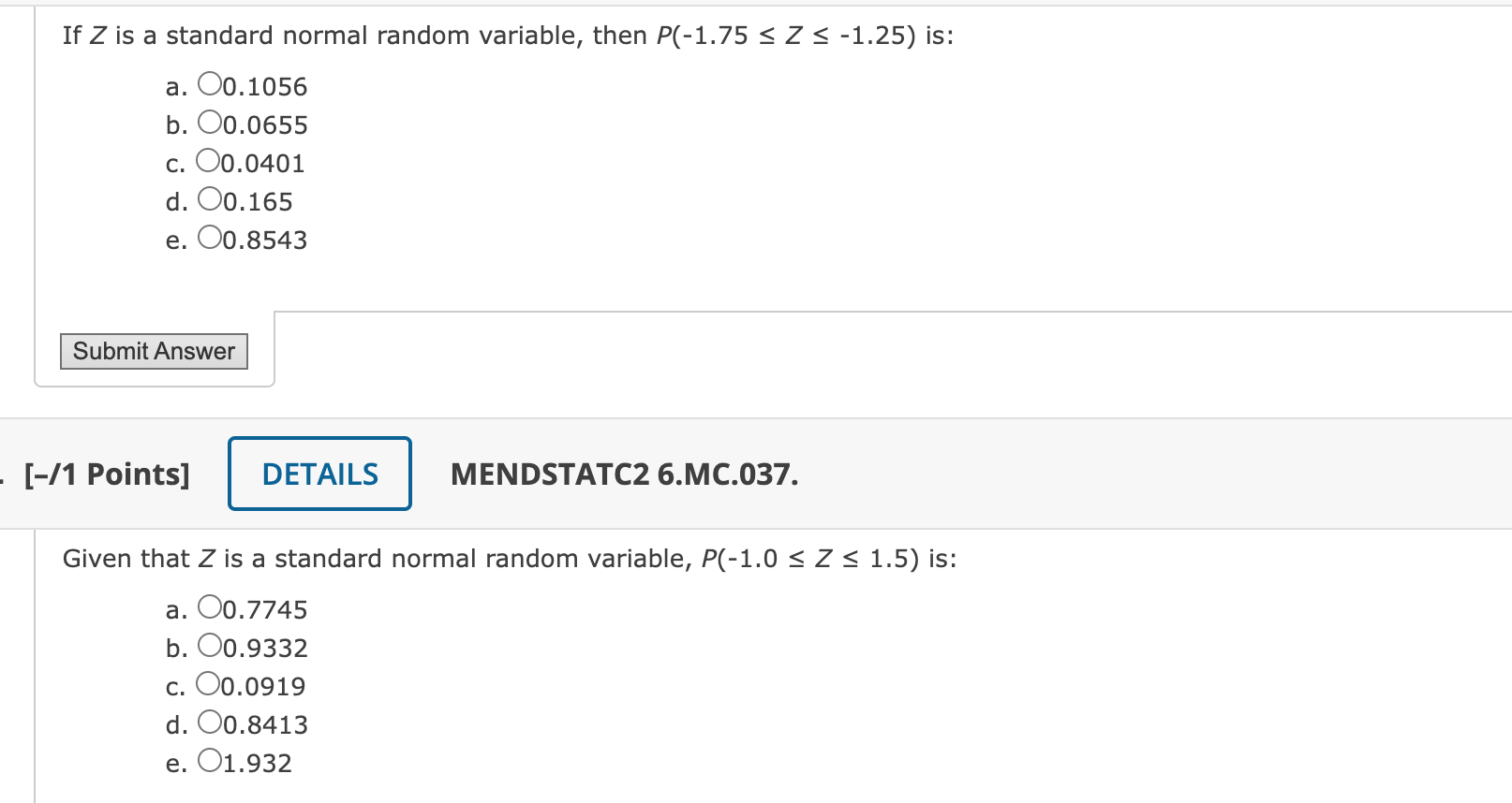 Solved If Z Is A Standard Normal Random Variable Then