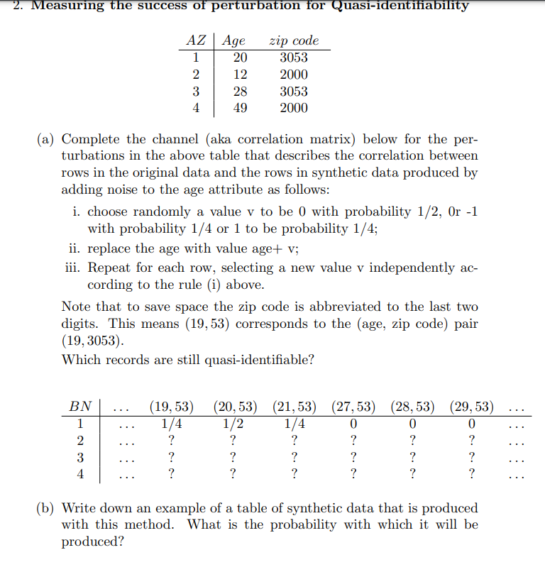 Solved Measuring the success of perturbation for | Chegg.com