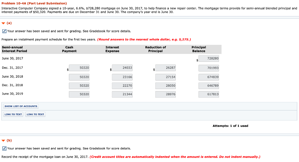 Solved Problem 10-4A (Part Level Submission) Interactive | Chegg.com