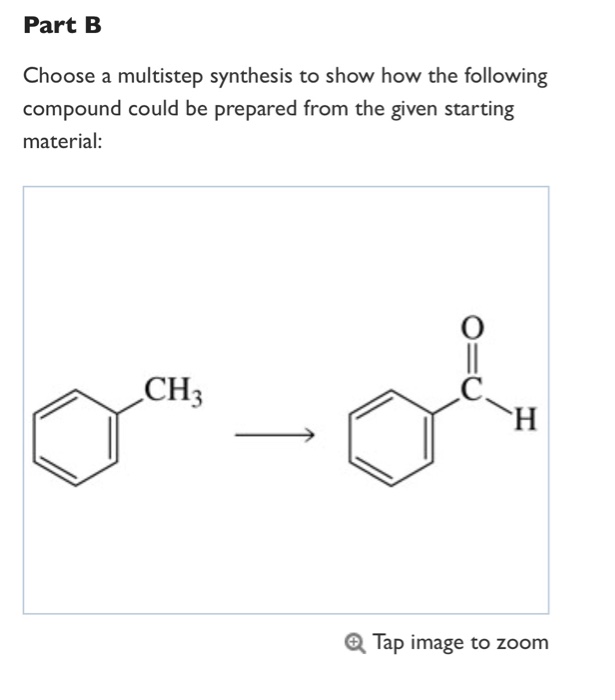 Solved Part A Choose a multistep synthesis to show how the | Chegg.com
