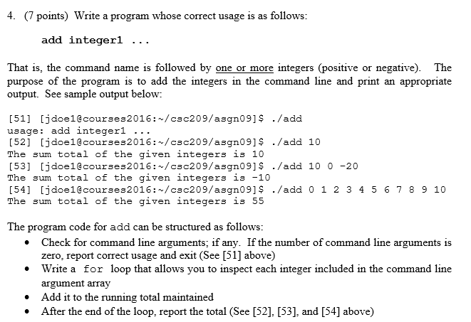 Solved 4 7 Points Write A Program Whose Correct Usage Is